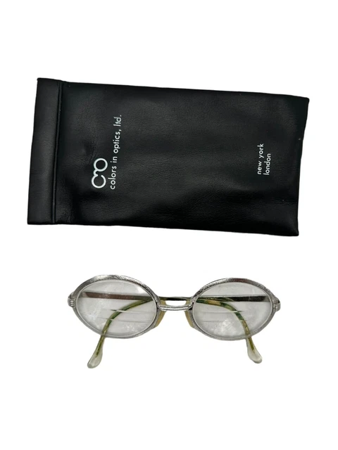 VINTAGE OVAL CHROME Glasses Frame 70s POP Mod GIRL Eyeglasses £38.24 ...