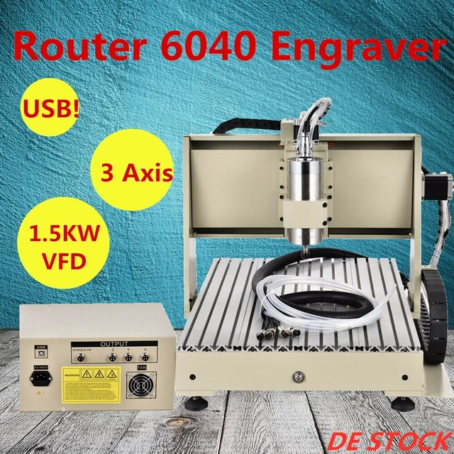 CNC 6040Z GRAVIERMASCHINE Graviergerät Router Fräsmaschine 1.5KW 3 ...