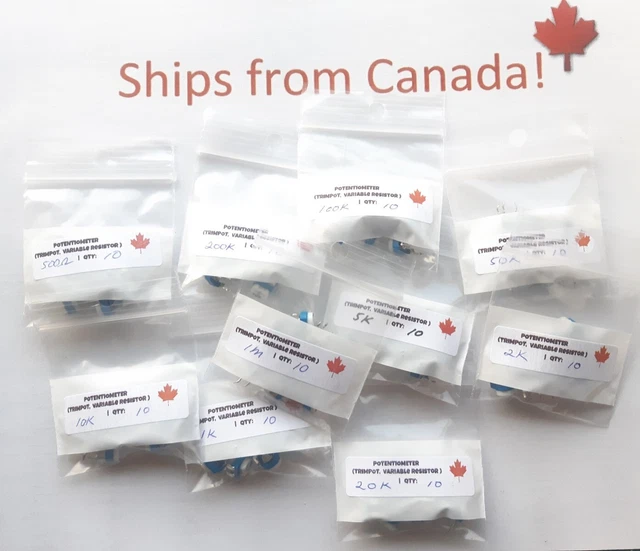100pcs Blue White Potentiometer Semi Fixed Variable Resistor Kit 10 Values Wh06 7 73 Picclick Ca
