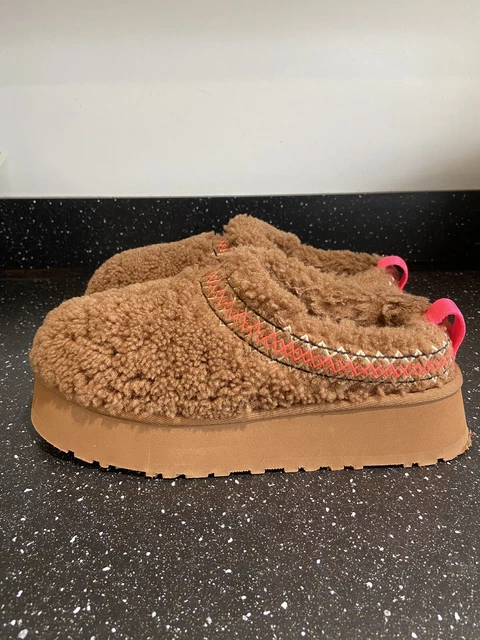 UGG TAZZ SLIPPER Heritage Braid Hardwood Brown Pink UK6 US8 1143976 VGC RRP £115 £69.99 ...