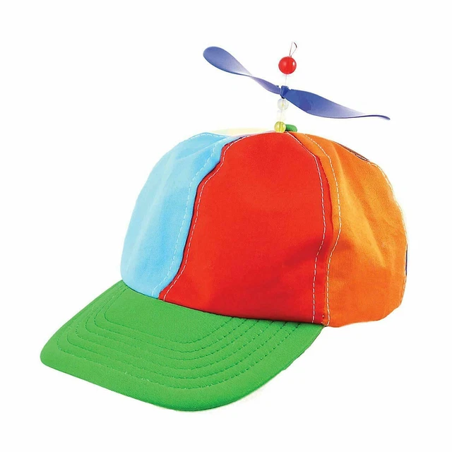 RAINBOW PROPELLER HAT Tweedle Dee Dum Pride Fancy Dress Nerd Helicopter ...