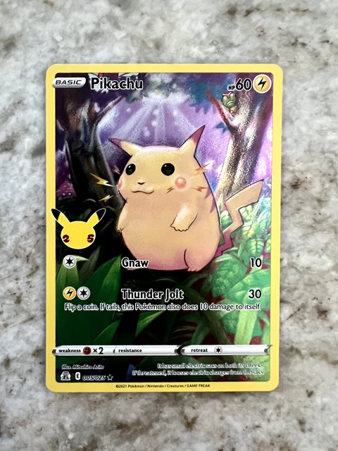 PIKACHU 5/25 POKEMON Celebrations 25th Anniversary Base Set Full Art ...
