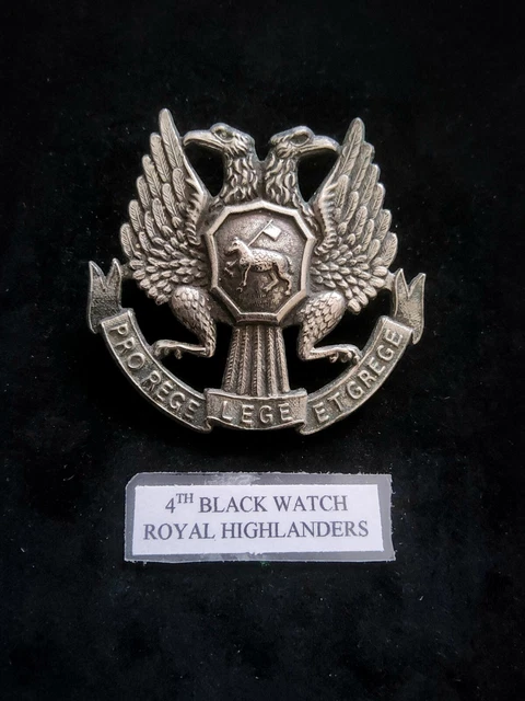 WW1 ERA 4TH Black Watch Battalion White Metal Cap Badge British ...