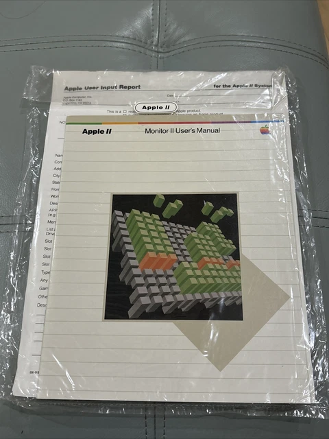VINTAGE 1982 APPLE II Monitor II User's Manual Set - Sealed in Apple ...