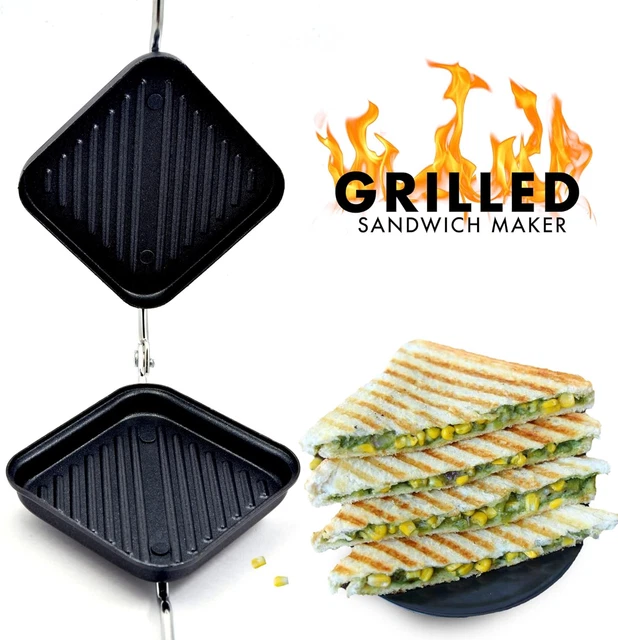 MULTIFUNCTION DOUBLE SIDED Sandwich Hand Toaster, Sandwich Maker Grill ...