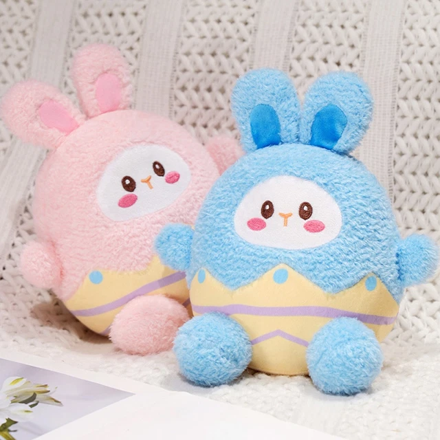 GIANT EASTER BUNNY Plush Toy Blue Pink Stuffed Animal with Ultra-Soft ...