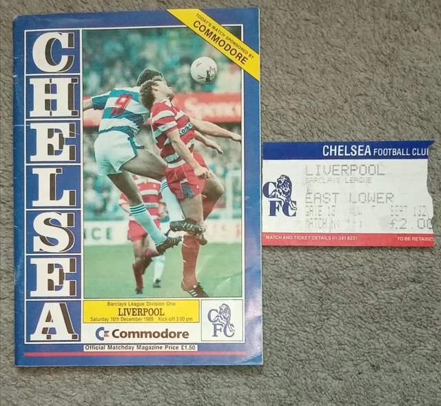 VINTAGE CHELSEA V Liverpool-Match Day Programme With Match Ticket ...
