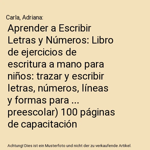 APRENDER A ESCRIBIR Letras y Números: Libro de ejercicios de escritura ...