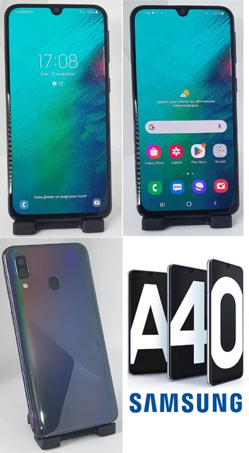 SAMSUNG GALAXY A40 4/64Go (A405FN) Dual Sim Smartphone Noir débloqué. EUR 54,90 - PicClick FR