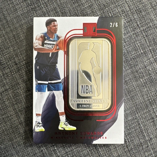 2022-23 PANINI IMPECCABILE Anthony Edwards Logoman NBA Barra d'Argento ...