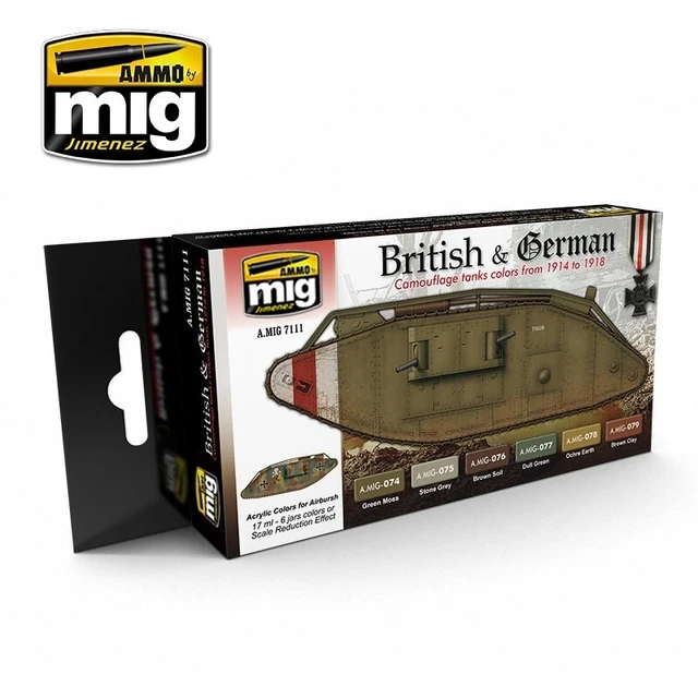 AMMO BY MIG WWII British & German Acrylic Paint Set For Model Kits Mig ...