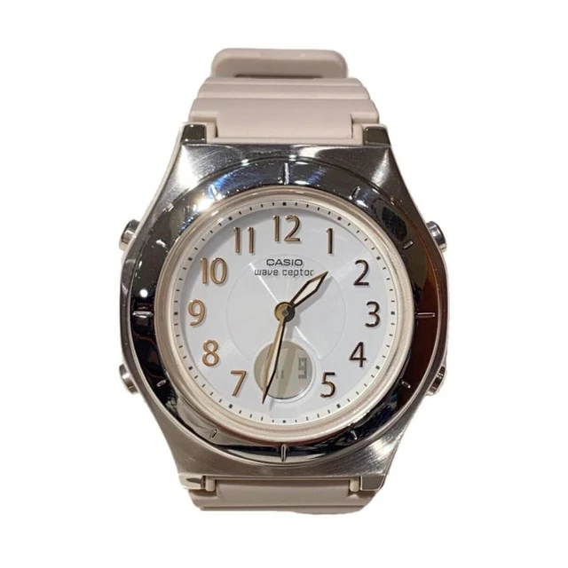 CASIO SOLAR WATCH Wave Ceptor/Analog/Rubber/Wht/Ivo/Ss £121.03 ...