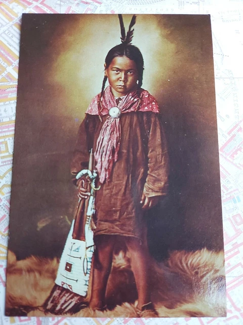 LITTLE CHEYENNE BEARING Pipe Native American Aboriginal Postcard ...