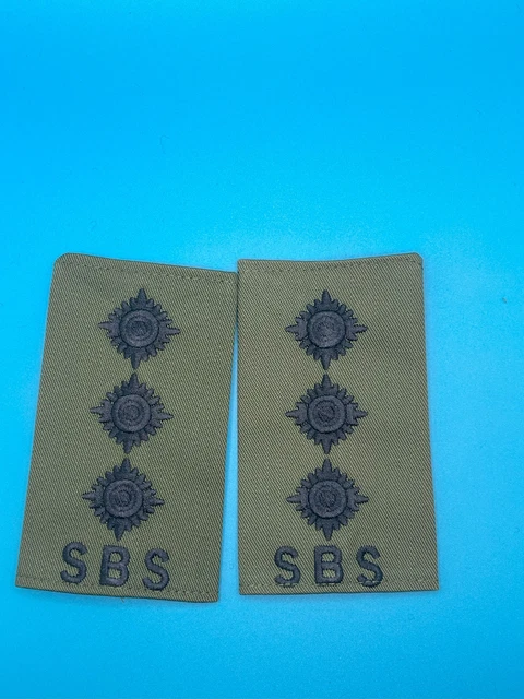 SPECIAL BOAT SERVICE SBS Rank Slides Olive Green - Captain Capt £7.00 ...