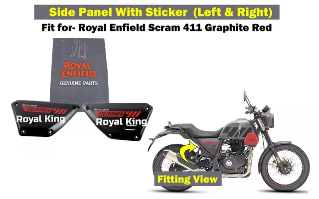 ROYAL ENFIELD &GRAPHITE Red Scram 411 Left & Right Side Panel With ...