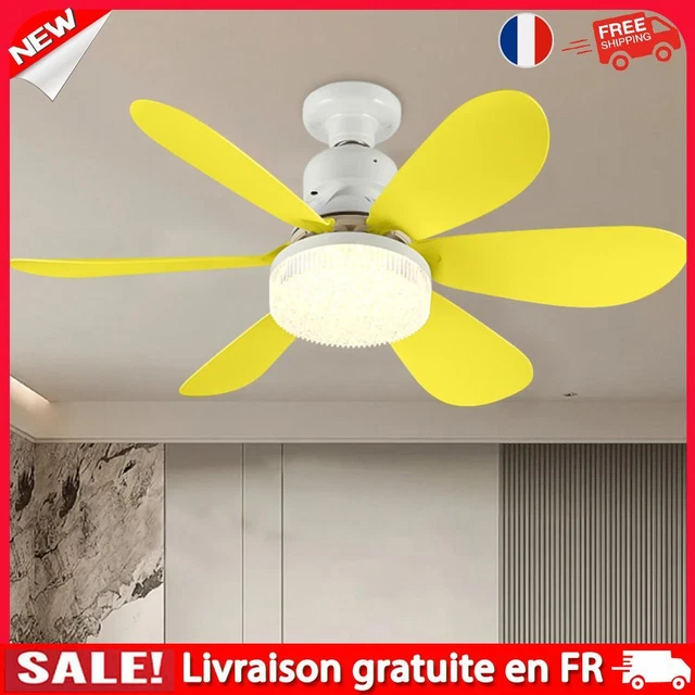 NEW CEILING FAN LED Lamp E27 Socket Fan Light Remote 42cm (Yellow ...