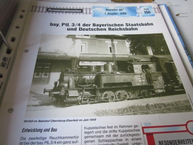 DEUTSCHE DAMPFLOK & Risszeichnung P166 bay PtL 3/4 Bayerische Staatsbahn BR 98.5 EUR 4,63 ...