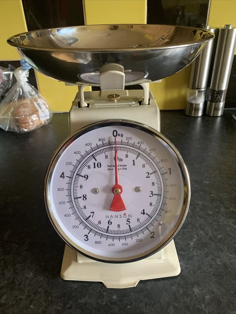 HANSON 5 KG Kitchen Scales Cream Metric & Imperial Baking Cooking ...