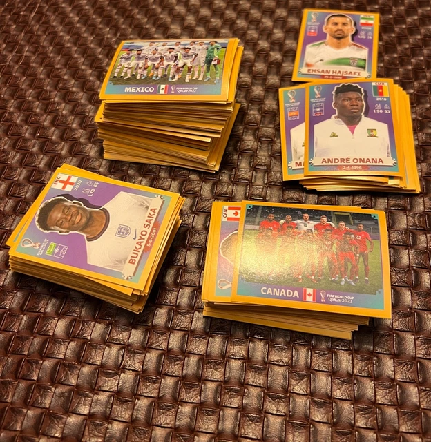 PANINI WORLD CUP QATAR 2022 GOLD BORDERS NON FOIL Stickers RARE PART 1 ...