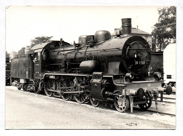 PHOTO STEAM LOCOMOTIVE 38 1182 Steam Engine 1960s 1970s £6.50 - PicClick UK