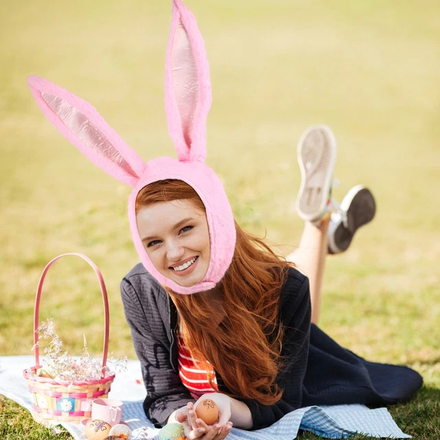 COSPLAY PLUSH BUNNY Ears Hat Hooded Animal Hat for Easter Party ...