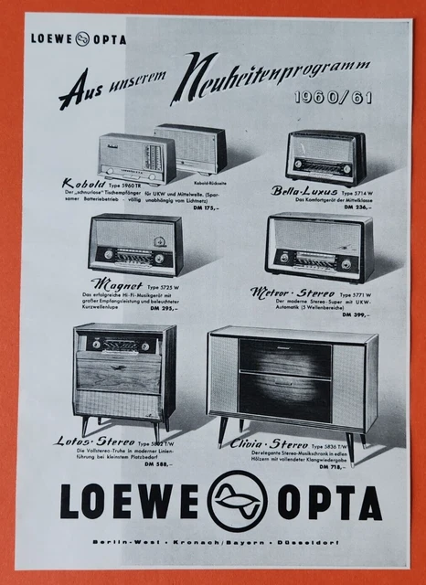 B92. LOEWE OPTA Stereo Radio Novelties Table Receiver Advertising ...