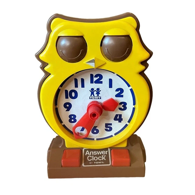 VINTAGE 1975 TOMY Answer Clock Owl Analog Learning Toy Tested & Works ...