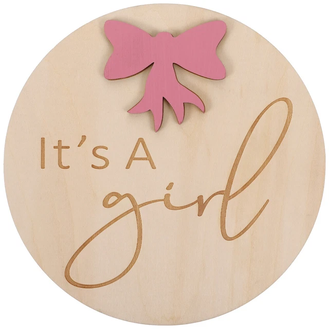 WOODEN BIRTH ANNOUNCEMENT Sign Rustic Round Baby Announcement Sign ...