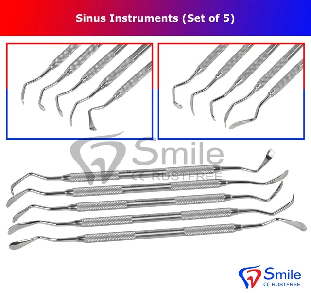 IMPLANT SINUS LIFT Curettes Instruments Set 5 Dentistes Lab Chirurgical ...