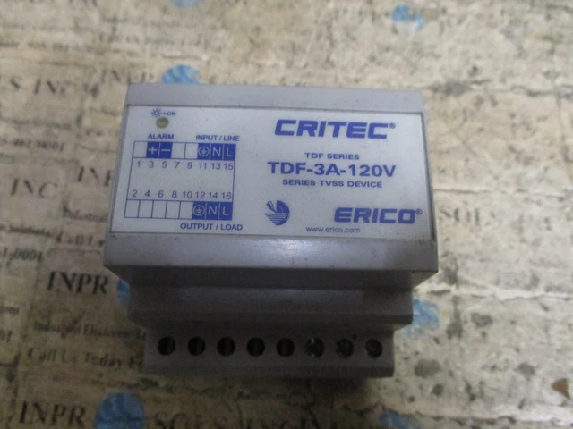 ERICO TDF-3A-120V TDF Series TVSS Device ERICO TDF-3A-120V 3A 120VAC/DC ...