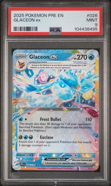 2025 POKEMON PRE En-Prismatic Evolutions #026 Glaceon Ex Psa 9 £20.94 ...