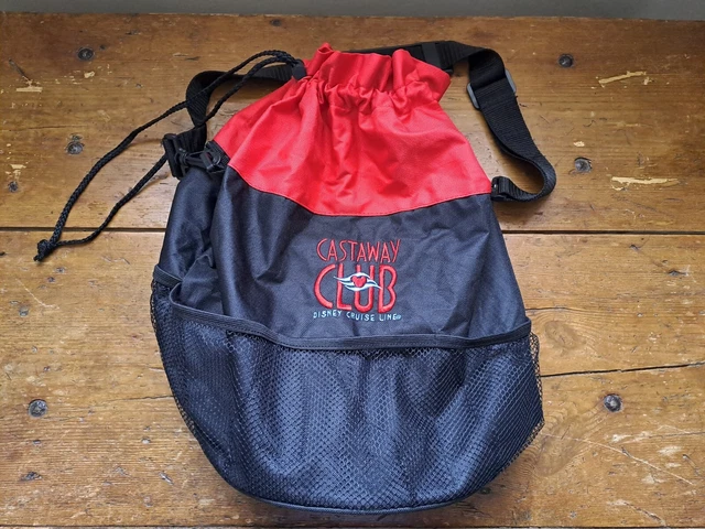 DISNEY CRUISE LINE Castaway Club Duffle Bag Red Black £8.50 - PicClick UK