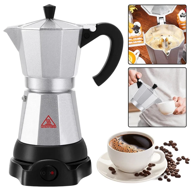 COFFEE POT 6 Cup Electric Espresso Coffee Maker Moka Maker Aluminum ...