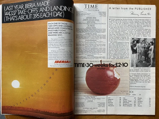 TIME MAGAZINE 1971 The Jesus Revolution June 21 NO LABEL Rare ...