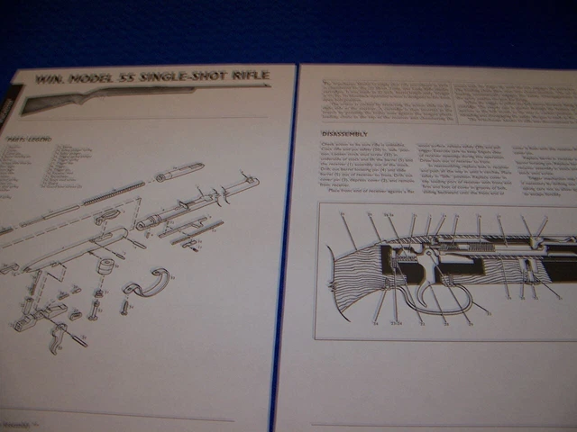 WINCHESTER MODEL 55 S/S Rifle (.22)..Legend/Exploded View/Disassembly ...