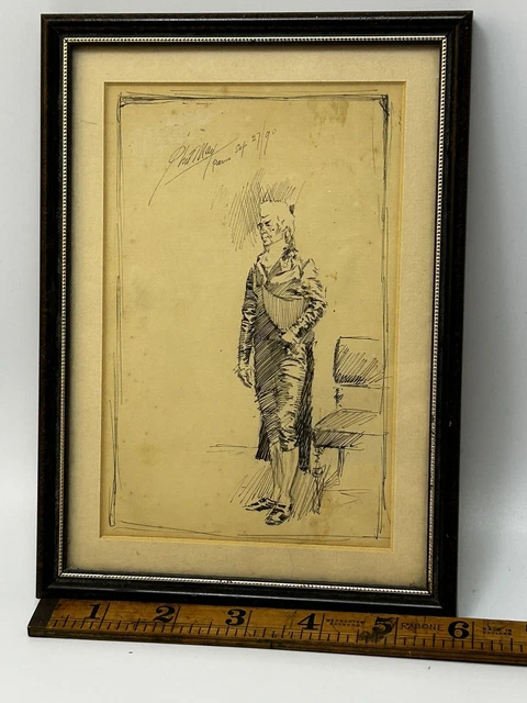 PHIL MAY 1864-1903 Original Ink Drawing “Georgian Gentleman” signed and ...