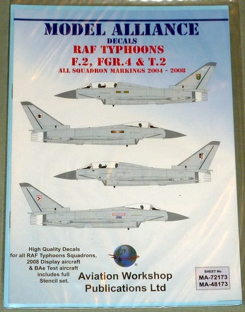 MODEL ALLIANCE DECALS 48173 BAe Typhoon F.2 FGR.4 T.2 RAF decal in 1:48 ...