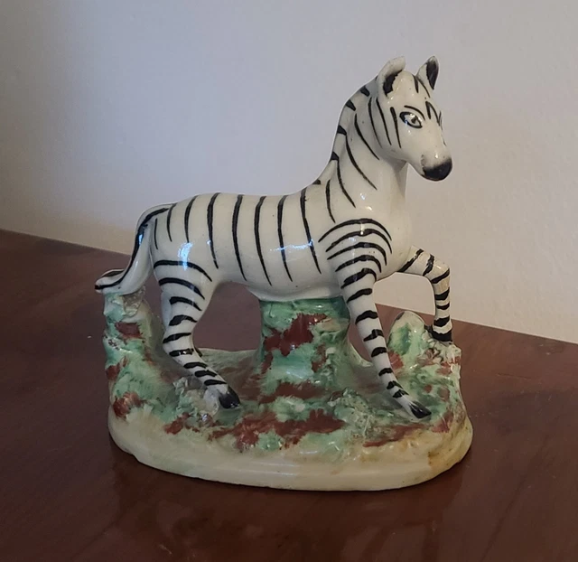 THOMAS PARR ANTIQUE Staffordshire Zebra 19th Century Flatback £73.52 ...