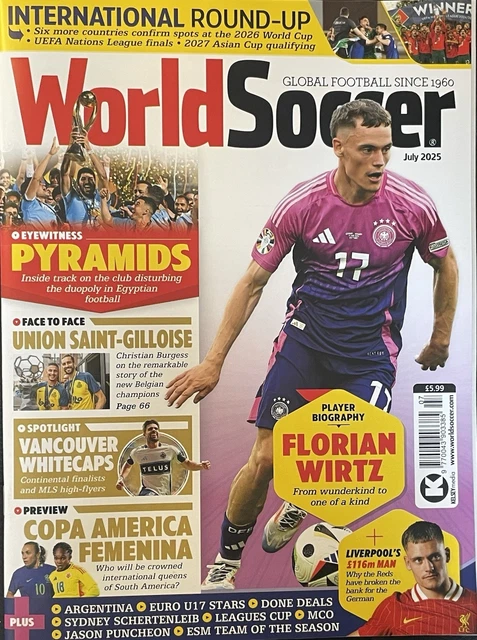 WORLD SOCCER MAGAZINE Issue July 2025 £10.99 - PicClick UK