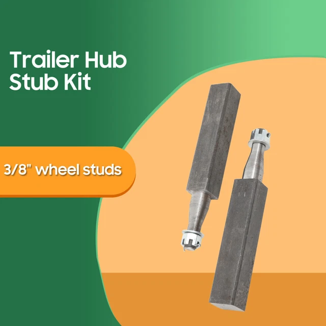 TRAILER HUBS STUB Kit 4 inch PCD Hub 2 x Square Axles 270 Long 35x25 ...