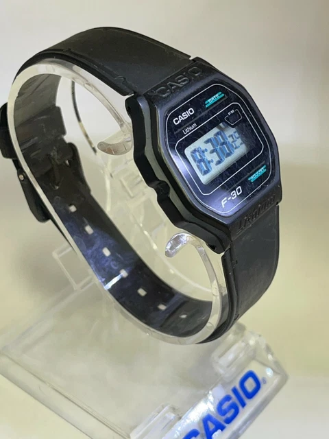 VINTAGE CASIO F-30 Litioum Digital Mens Watch Rare F30 Original Resin ...