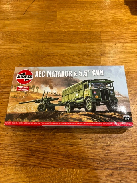 AIRFIX AEC MATADOR and 5.5" Gun 1:76 Scale Plastic Model Kit A01314V ...