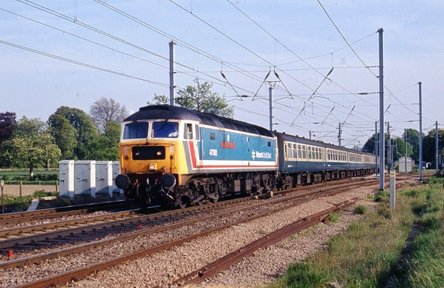 ORIGINAL 35MM RAIL Slide Class 47 47583 Shepreth Junction 1 5 1987 ...