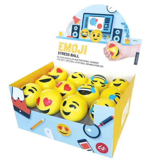 EMOJINAL STRESS BALL - Emoji Squeeze Tension Relief Relax Toy Play ...