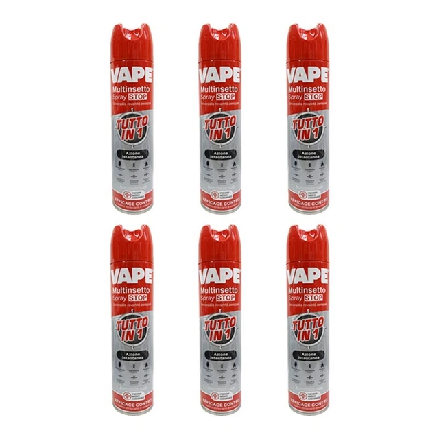 6PZ VAPE MULTINSETTO Spray Stop Insetticida Tutto in 1 azione ...