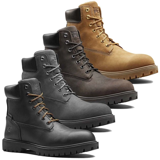 TIMBERLAND PRO MENS Iconic Premium Leather Waterproof Lace Up Safety ...