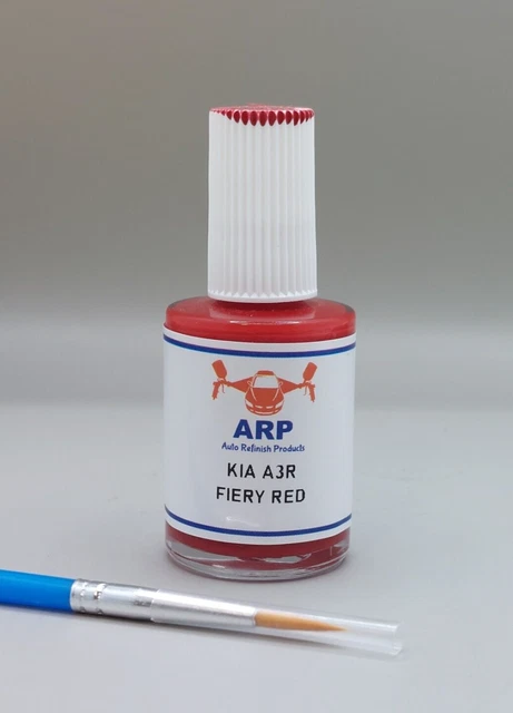 FOR KIA CODE A3R FIERY RED Auto Touch up Paint + Free Fine Tipped Brush ...
