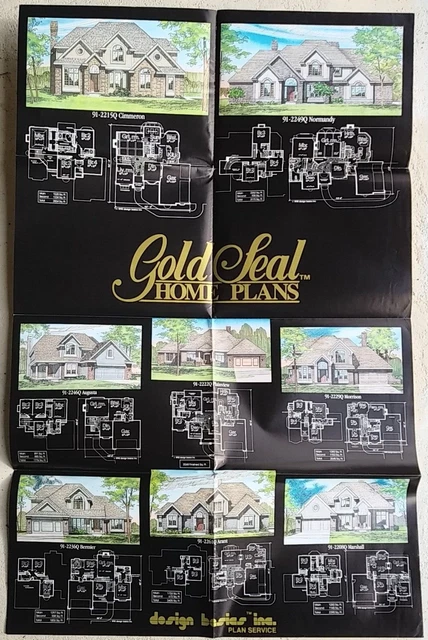 GOLD SEAL HOME Plans poster 1990 House Floor Plan Design Architecture ...