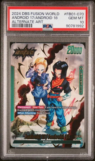 ANDROID 17/ANDROID 18 FB01-070 PSA 10 Alt Art Fusion World Dragon Ball Anglais EUR 93,84 ...