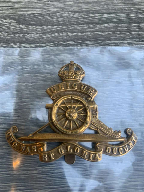 WW2 KINGS CROWN Royal Artillery Officer's Cap Badge £10.07 - PicClick UK